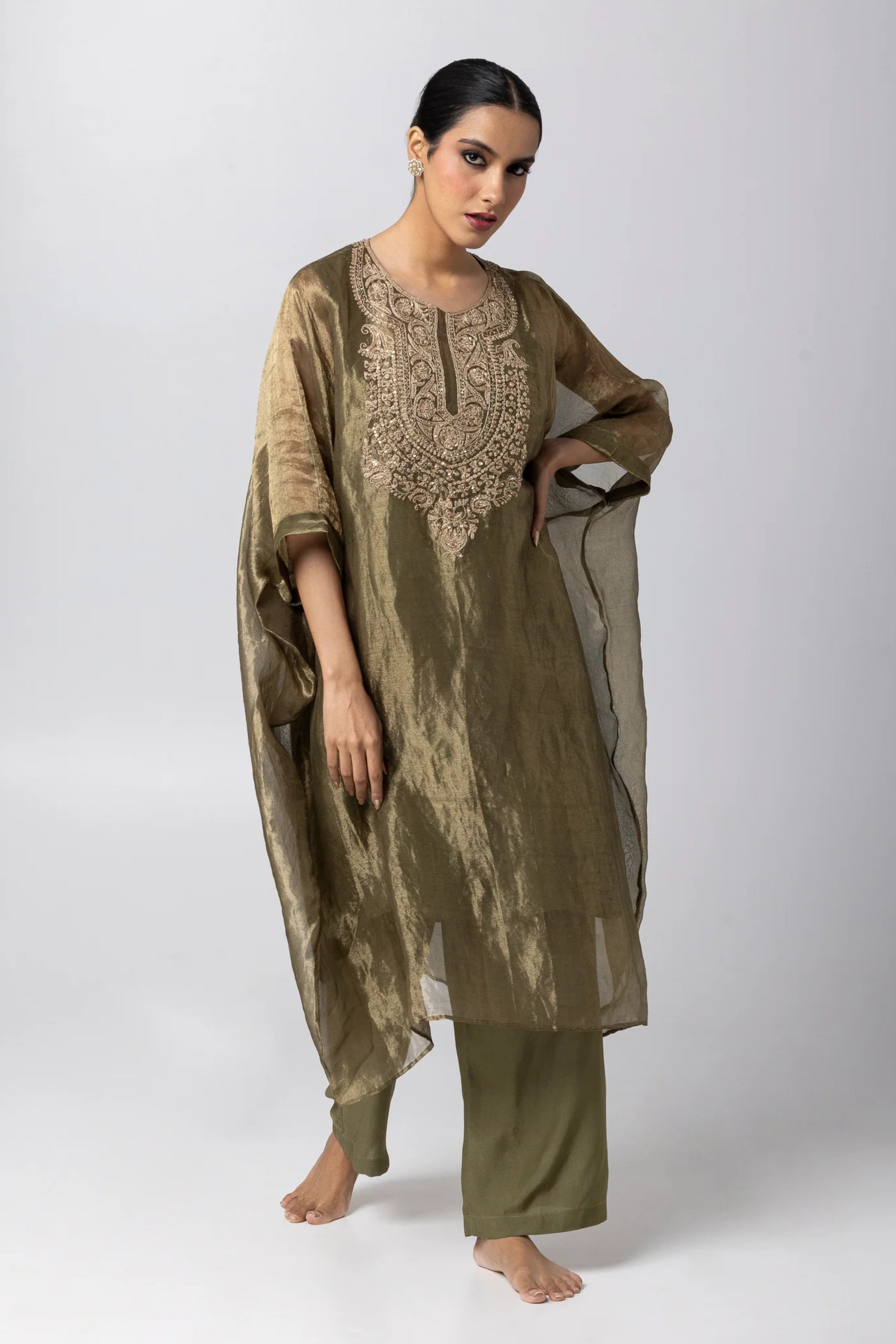 Hazel Embroidered Kaftan – Pants And Pajamas